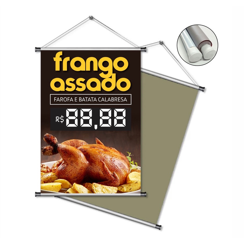 Banner Frango Assado 100cm x65cm mod01 | Shopee Brasil