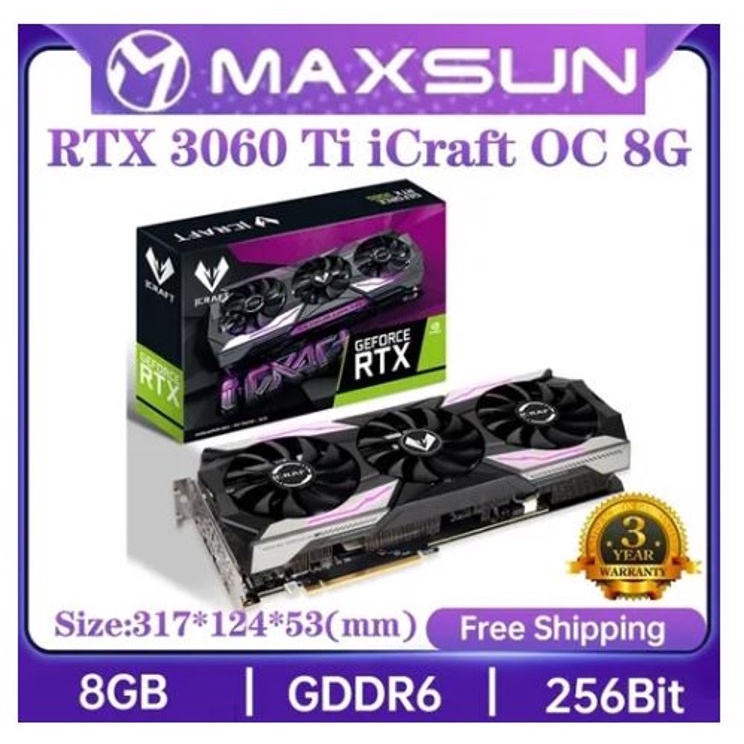 Rtx 3060 Ti 8 Gb Triple Fan Rgb Icraft Maxsun | Shopee Brasil