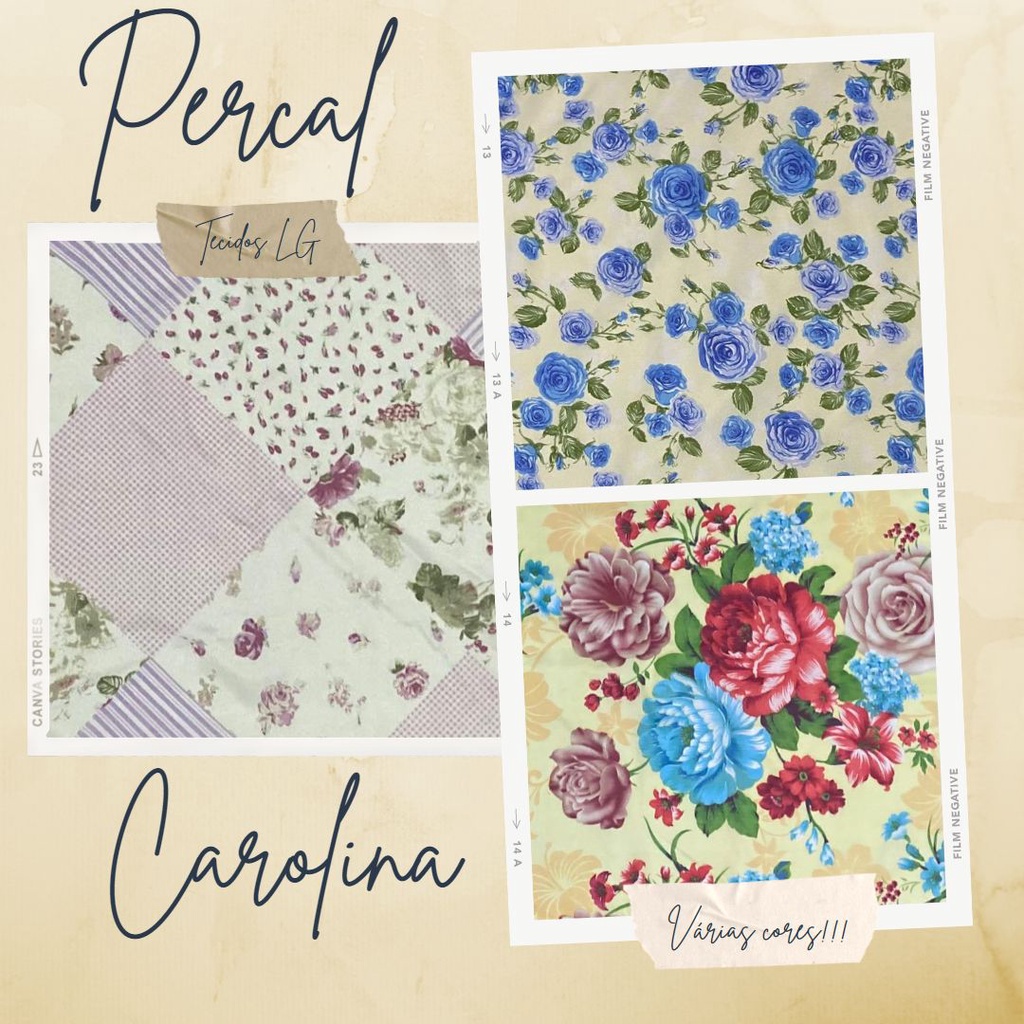 Tecido Percal Estampado (1m x 2,40m) 100% poliéster | Shopee Brasil