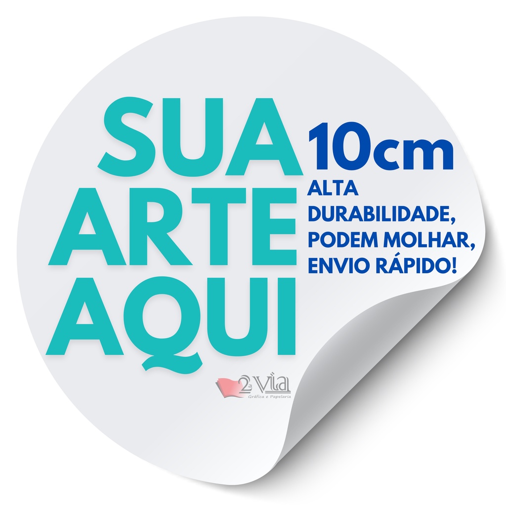50 Adesivos 10X10 cm Personalizados Em Vinil com Sua Arte, Imagem ou Logotipo, JÁ RECORTADOS ...