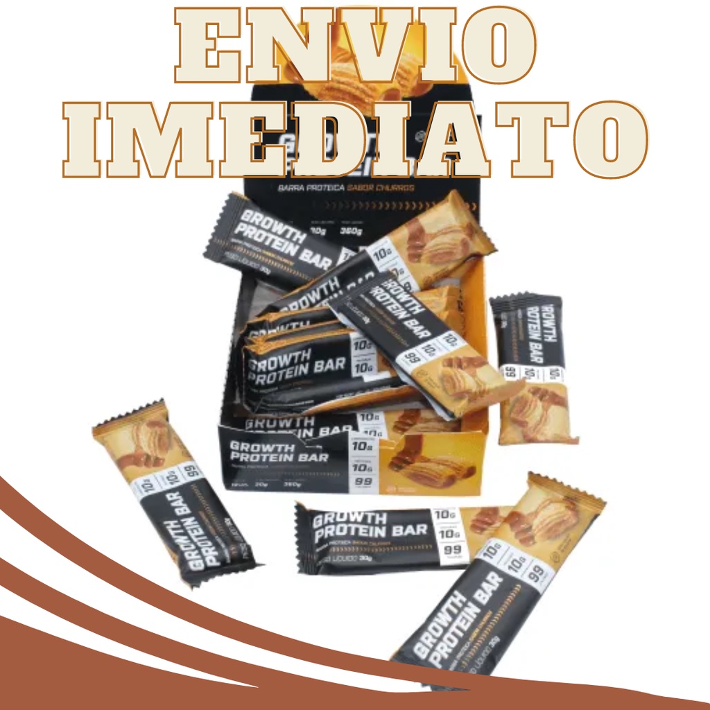 Barrinha de Proteína Growth - 12un x 30g cada (360g) - Growth ...