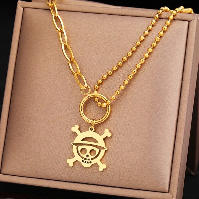 Colar de aço Anime One Piece | Shopee Brasil