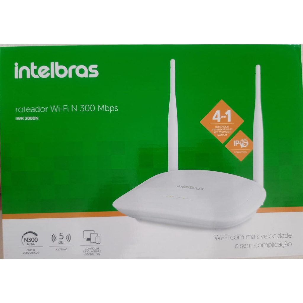 Roteador e repetidor intelbras irw 3000n Wifi 300 Mbps NOVO NA CAIXA ...