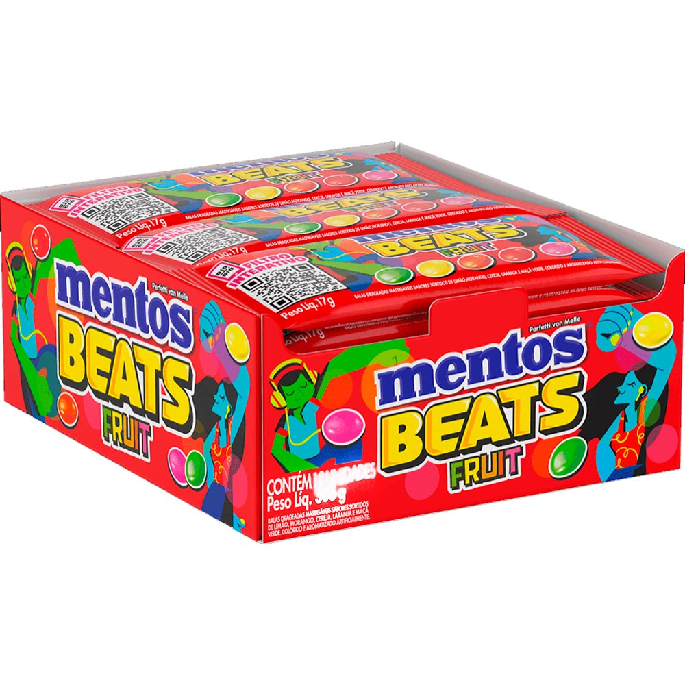 Bala Mentos Beats Fruit Frutas Caixa 306g | Shopee Brasil