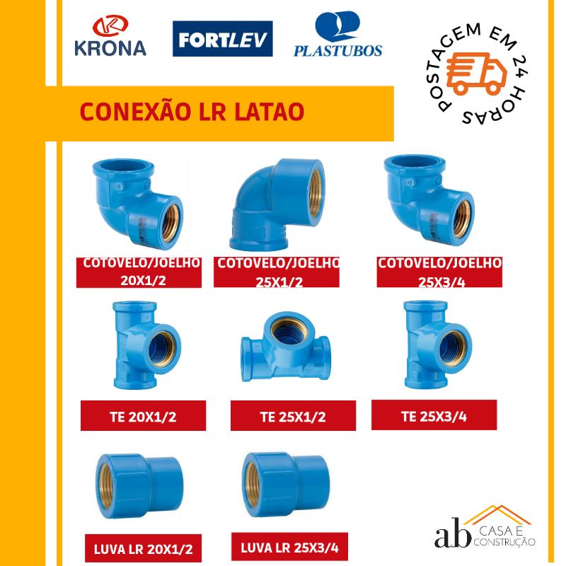 Joelho azul LR 20x1/2 conexão latão variedades | Shopee Brasil