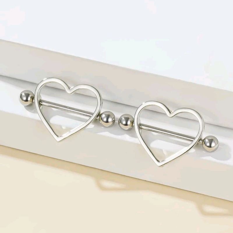 Piercing de mamilo formato de coração | Shopee Brasil