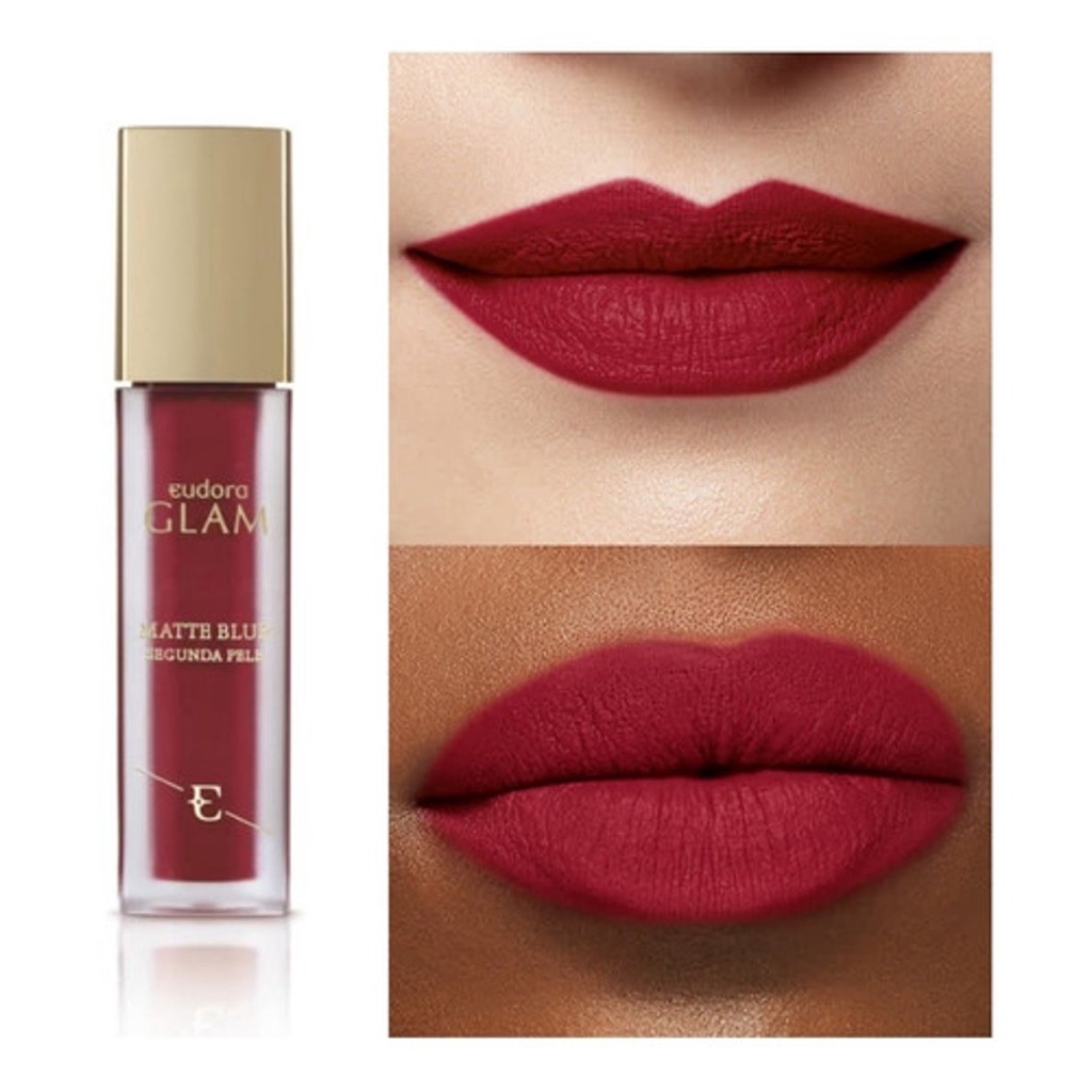 Batom Glam Matte Blur Segunda Pele Bordô Profundo 5,5ml | Shopee Brasil