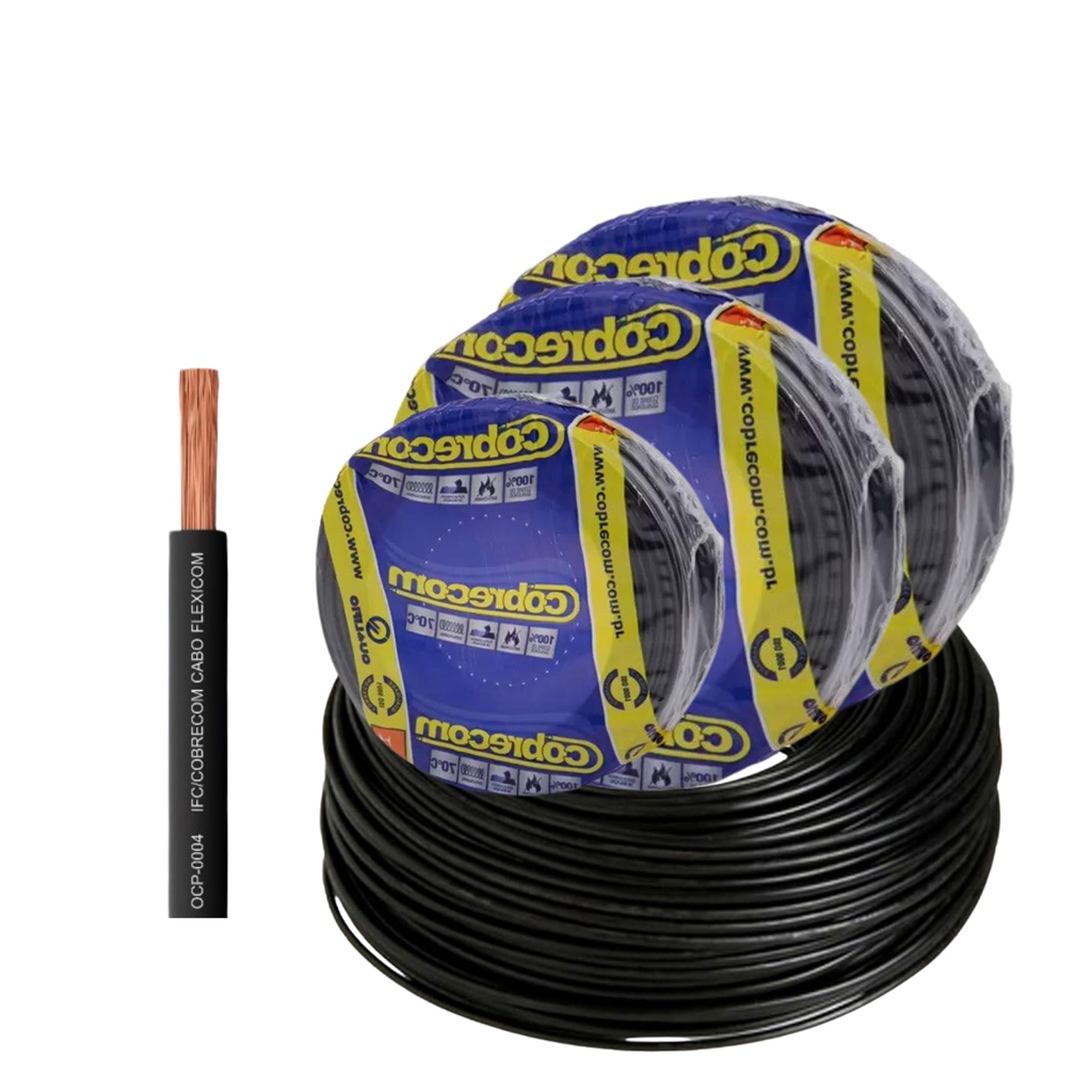 Cabo bitola de 4,0mm Para Instalação Interna E Fixa rolo com 90 Metros ...