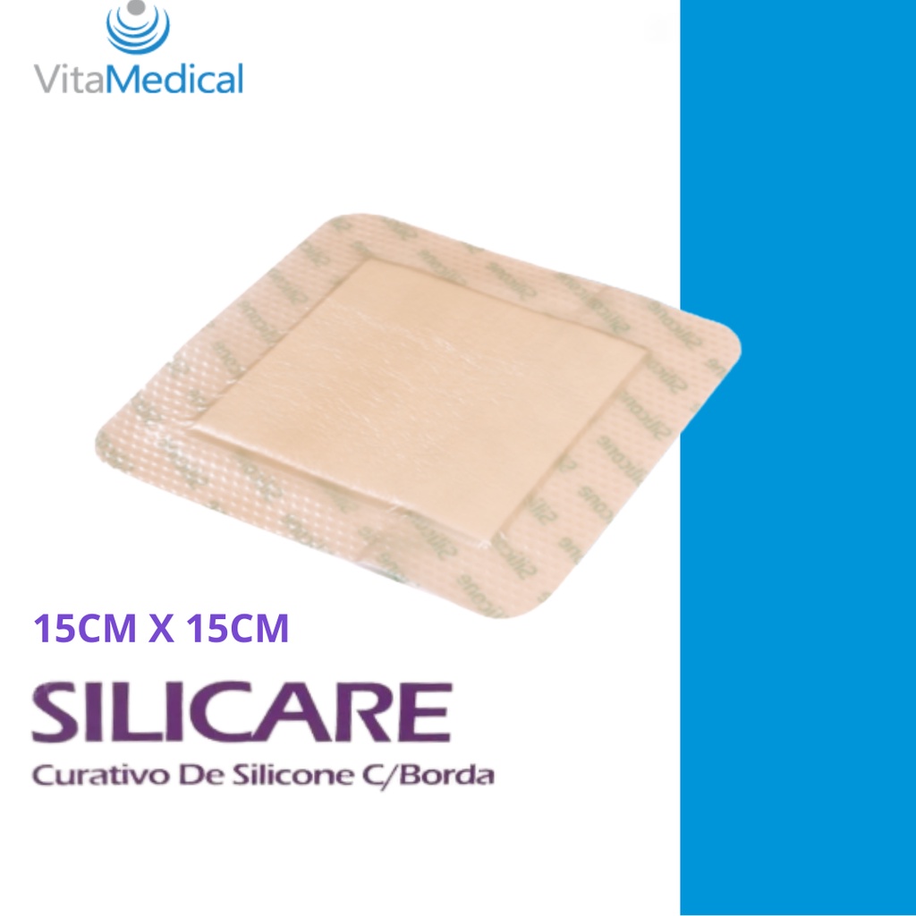 Curativo Espuma Silicone Adesivo15cmx15cm Estéril Silicare S72045 ...