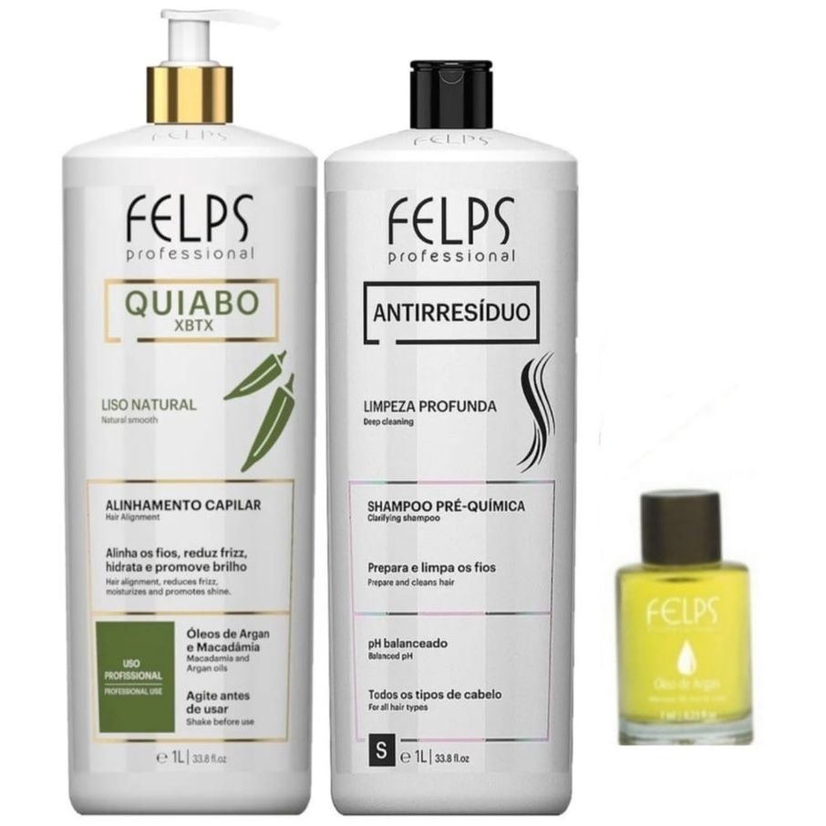 Felps Escova Progressiva De Quiabo Xbtx De Okra 2x1000ml antifrizz ...