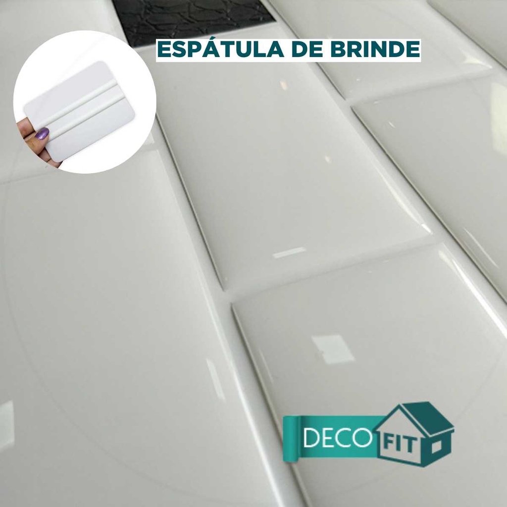 Kit 2 Placa de Parede 3D Pastilha Adesiva Resinada Cozinha Metrô White ...