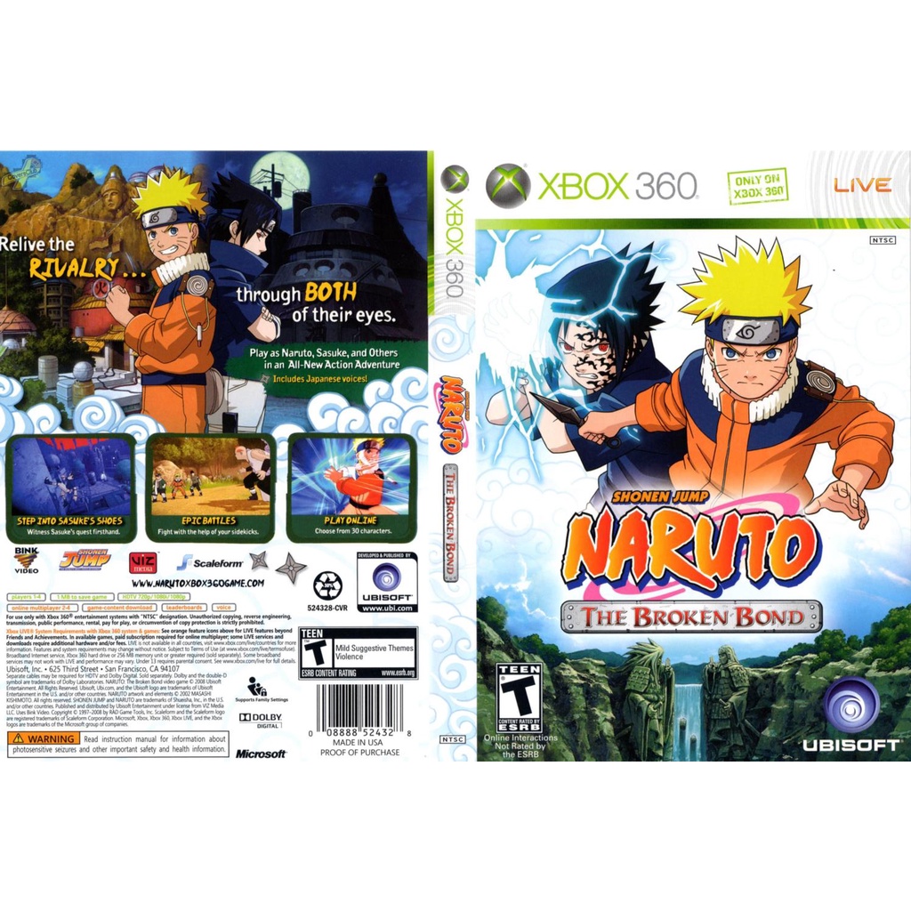 Naruto The Broken Bond P/ XBOX360 (LTU/LT/JTAG/RGH) | Shopee Brasil