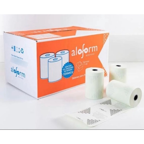 Bobina Térmica 80x40 Caixa 30 Rolos Branca Aloform | Shopee Brasil