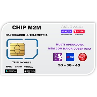 Chip M2M para rastreador/bloqueador veicular multi operadora (Vivo, Tim e Claro) com plataforma ...