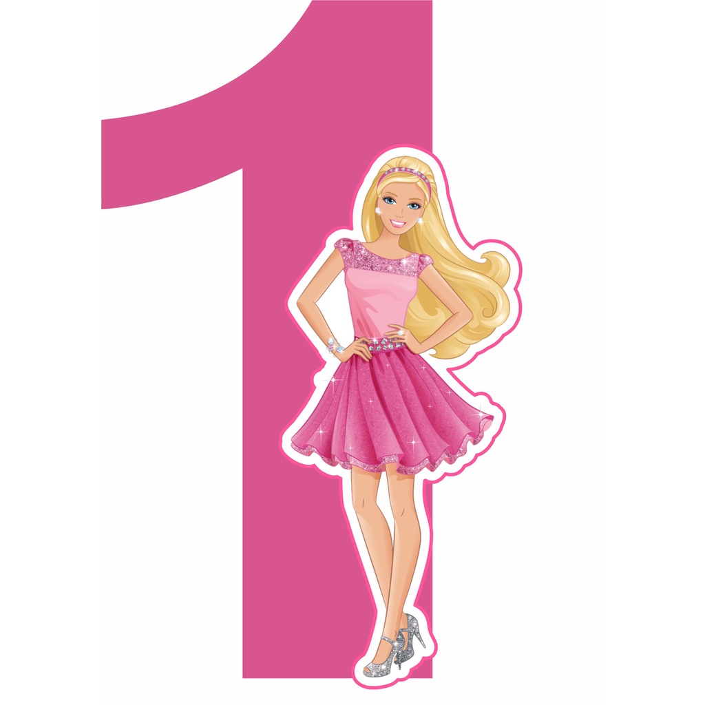 Display de chão - Tema Barbie Número Rosa 1 60cm | Shopee Brasil