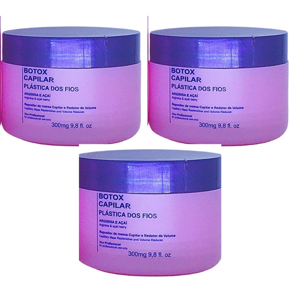 3 Botox Plastica dos Fios Alisamento e Redutor de Volume Capilar ...