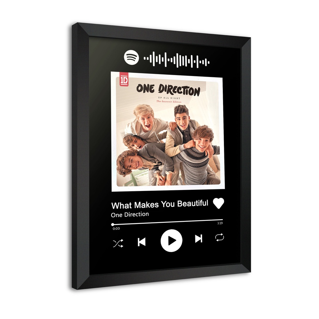 Quadro Decorativo do Spotify One Direction - com Moldura e Vidro ...