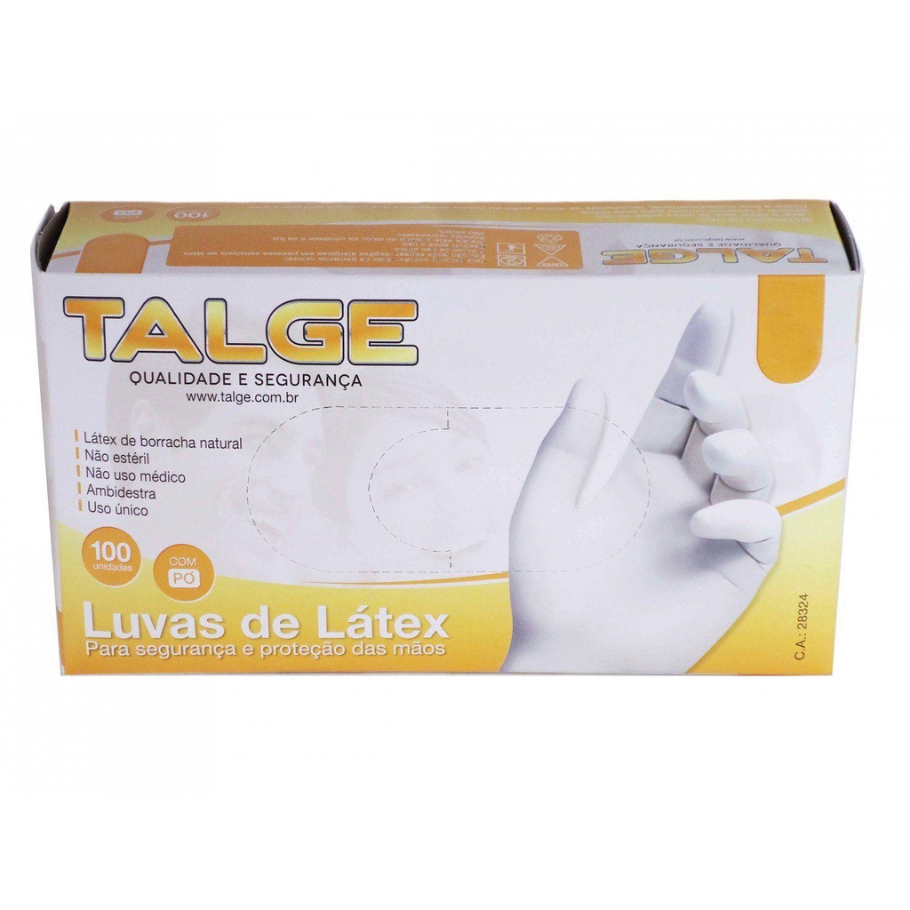 Luva látex Talge 100 unidades | Shopee Brasil