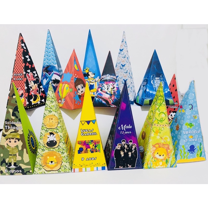 15 Caixinhas Pirâmide personalizadas (RECORTADAS E VINCADAS) | Shopee ...