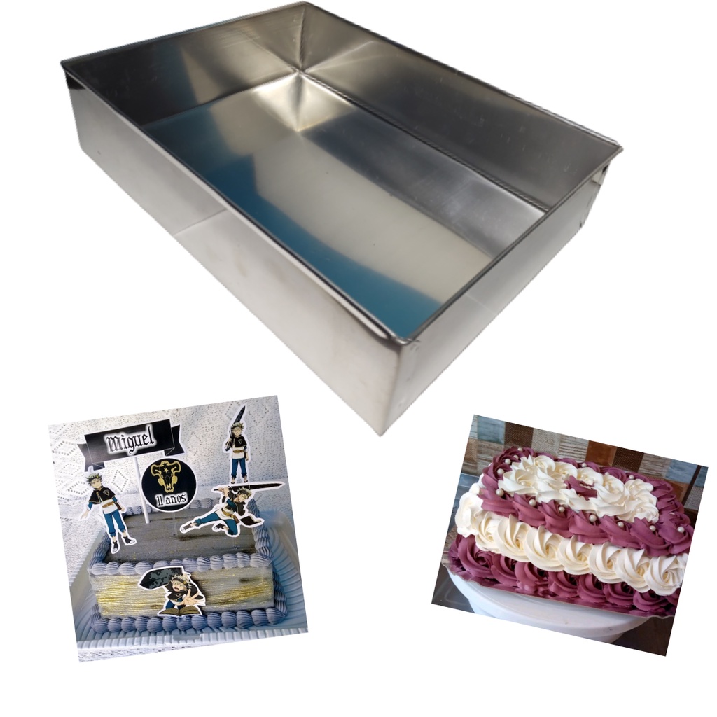 Forma De Bolo Retangular Assadeira Alta N5 Avulsa 40x30x10 | Shopee Brasil