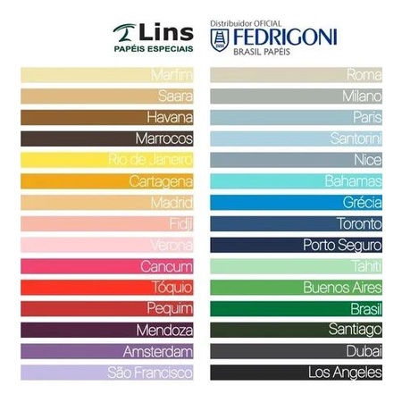 Papel Color Plus Fedrigoni - 180g / 66x96 / 14 Unid (Escolha as cores ...