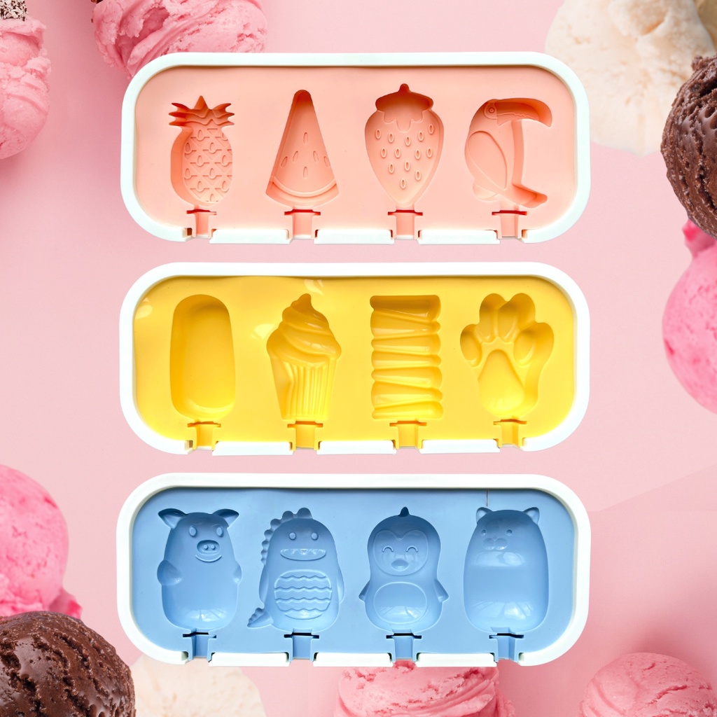 Forma De Sorvete Material Silicone Para Picolé Gelo Gelinho Chocolate ...