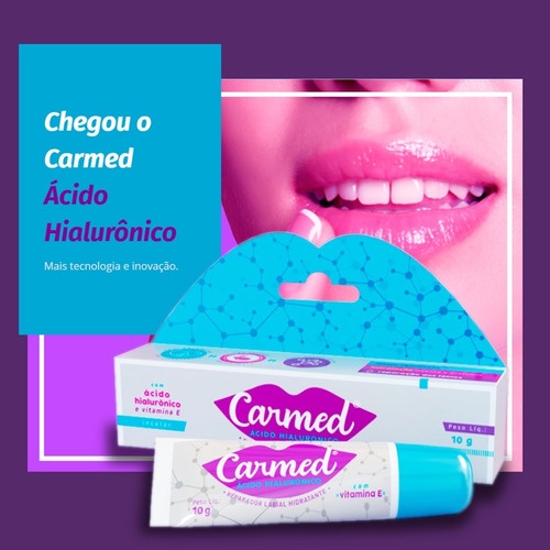 Hidratante Reparador Labial Com Acido Hialurônico Carmed Cimed 10g | Shopee Brasil