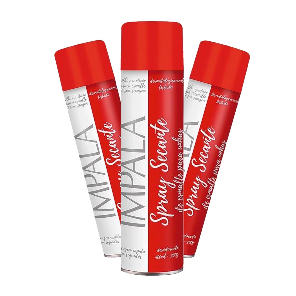 Spray Secante Esmalte Unha Impala 400ml para Manicure Secagem Rápida ...