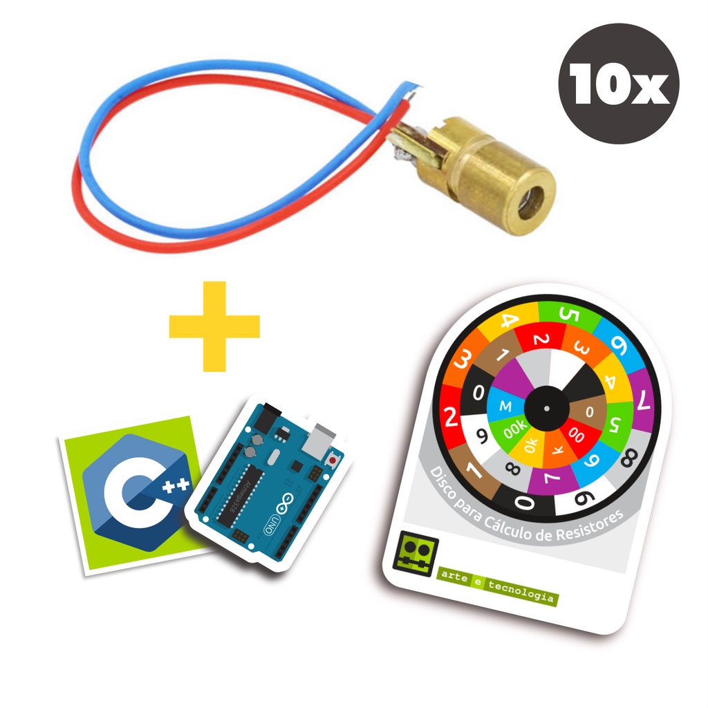 10 Diodo Laser Arduino 5v Vermelho Alarme Eletronica 650nm 6 Mm ...