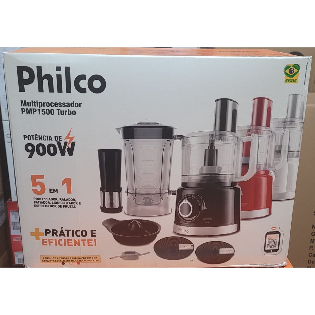 Multiprocessador Philco Pmp1500V 5 Em 1 Turbo 900W 220v | Shopee Brasil