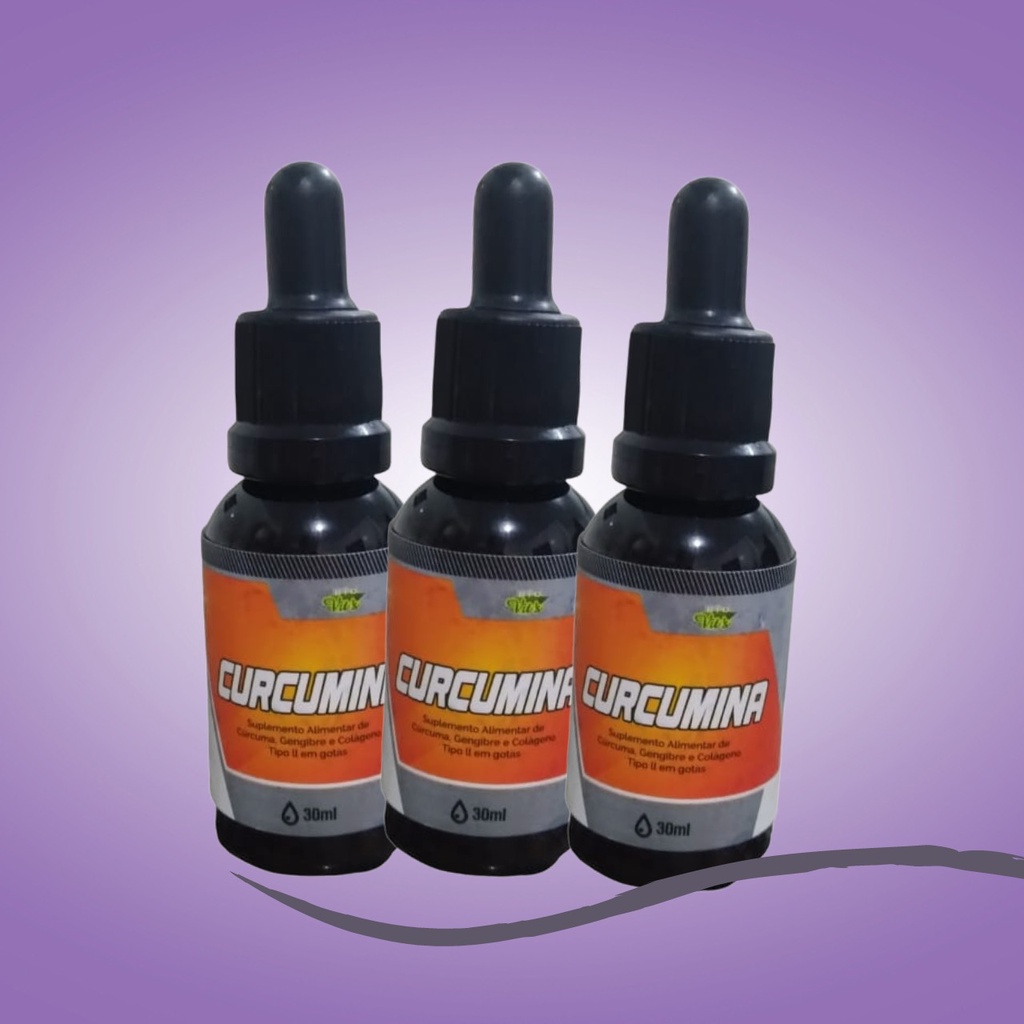 Curcumina Em Gotas Antiti-inflamatório Natural 3 de 30ml Cada | Shopee ...