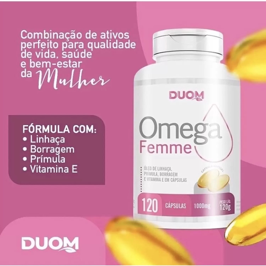OMEGA FEMME 120 CAPSULAS DUOM | Shopee Brasil