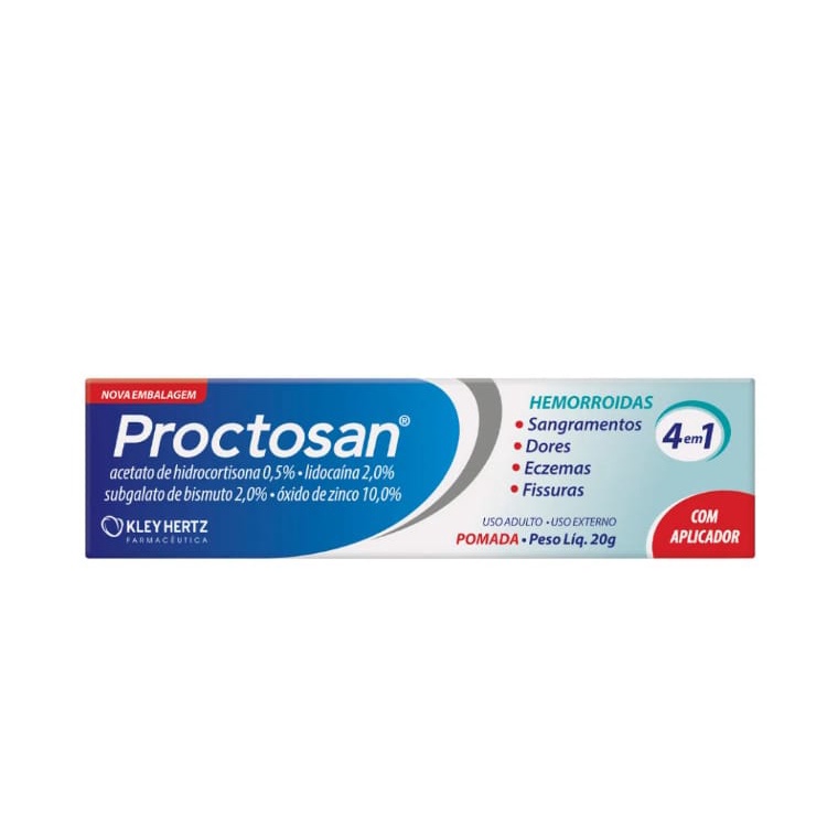 Proctosan Pomada 20g com 1 Aplicador Tratamento De Hemorroidas Fissuras ...