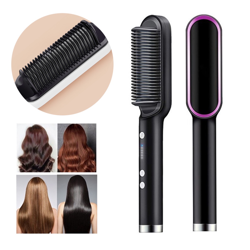 Escova Alisadora Modela 5 Em 1 Temperatura Ajustável Bivolt Cerâmica ...