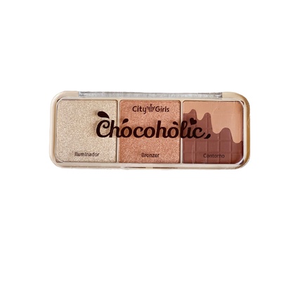 Paleta com iluminador, Bronzer e contorno city girls chocoholic ...