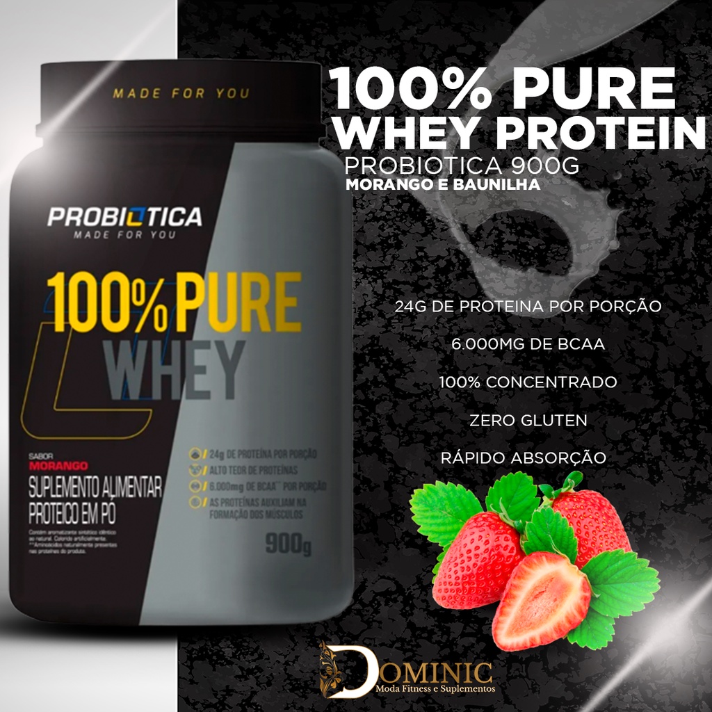 100% Pure Whey Protein Probiótica 900g | Shopee Brasil