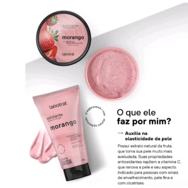 Esfoliante De Morango Corpo E Rosto 150g Labotrat Nova Embalagem | Shopee Brasil