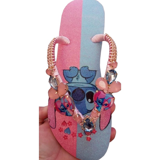 Chinelo Havaianas Customizadas Com Pedraria Coleção Lilo