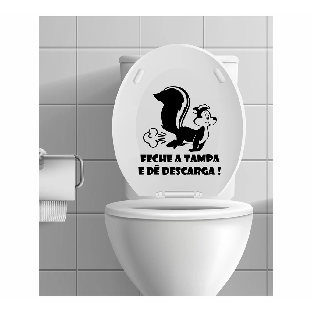 Adesivo Vaso Sanitário Pepe Le Pew feche a tampa e dê descarga | Shopee ...