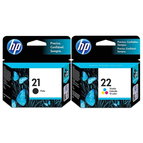 Kit Cartuchos Originais Hp 21 Preto E 22 Color Novo P D2330 | Shopee Brasil