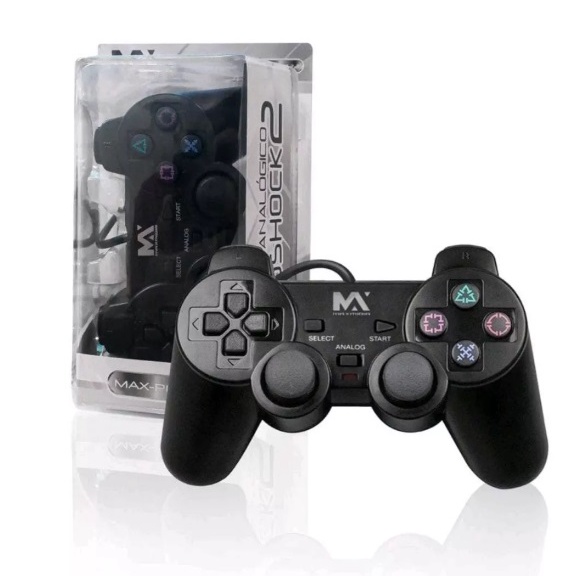 Manete Controle joystick playstation 2 play 2 Analógico com Fio preto ...