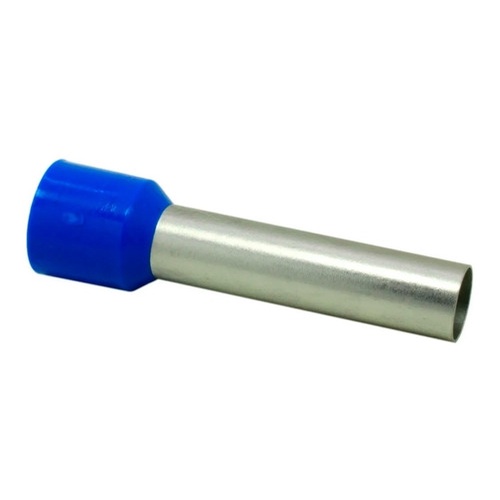 Kit 100 Pçs Terminal Tubular Ilhós 16mm Longo Azul P Isolado | Shopee ...