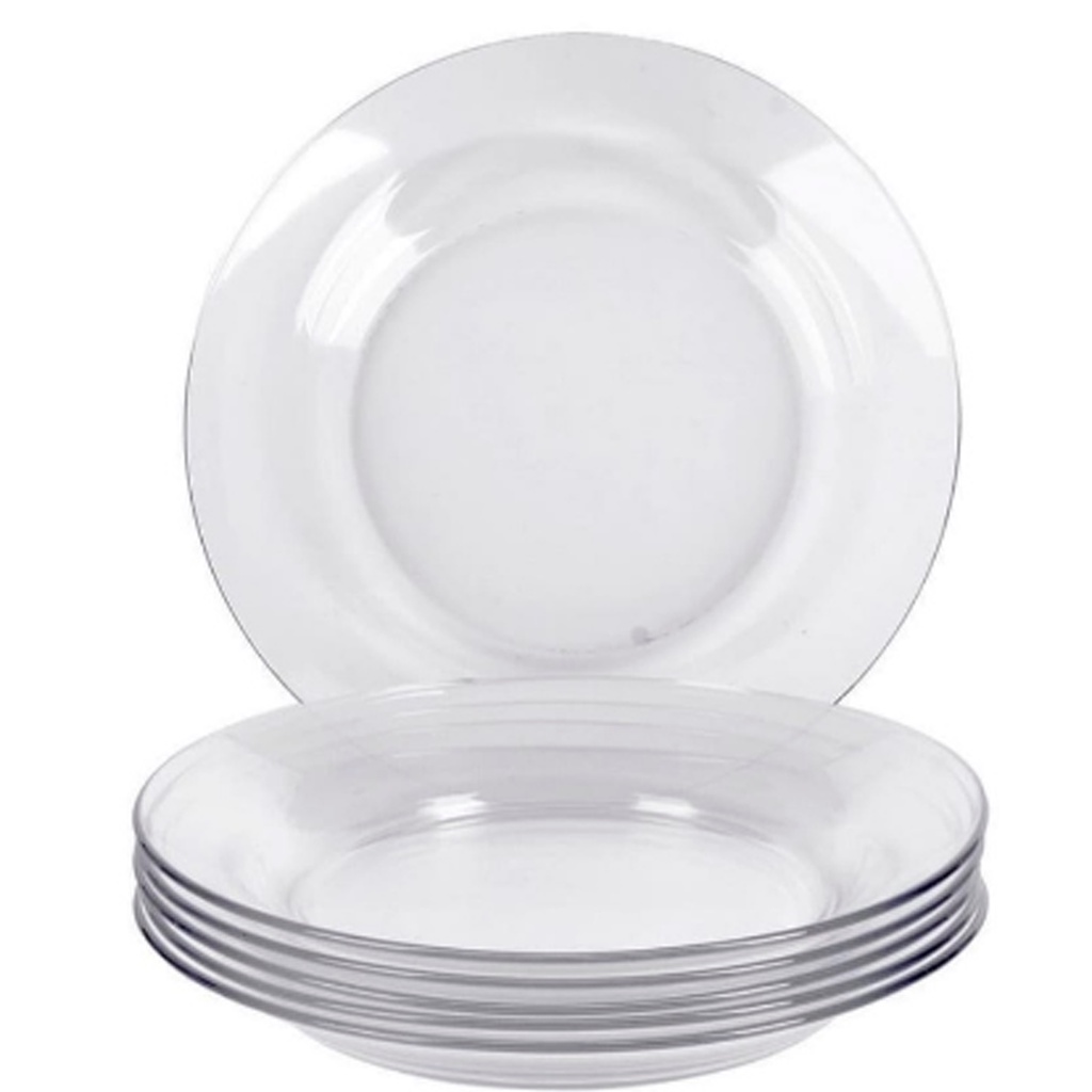 Kit jogo Conjunto 6 pratos Duralex Astral Fundo Transparente KIt jogo de prato | Shopee Brasil