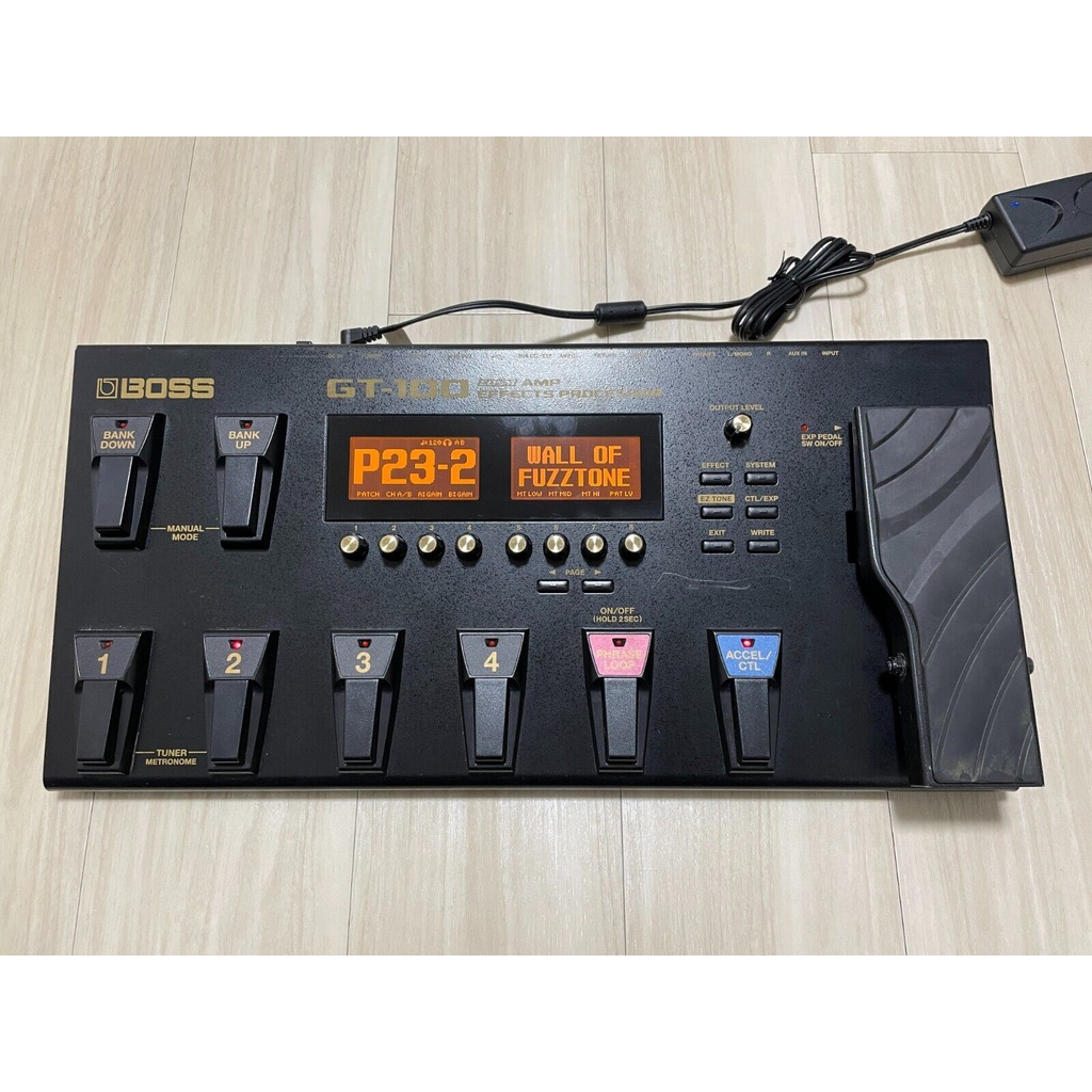 BOSS GT-100 Multi-Effects Guitar Effect Pedal W/AC Adapter Test ...