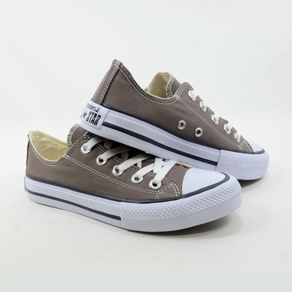 Tênis Cano Baixo All Star Cinza Fendi Feminino E Masculino Casual Chuck ...