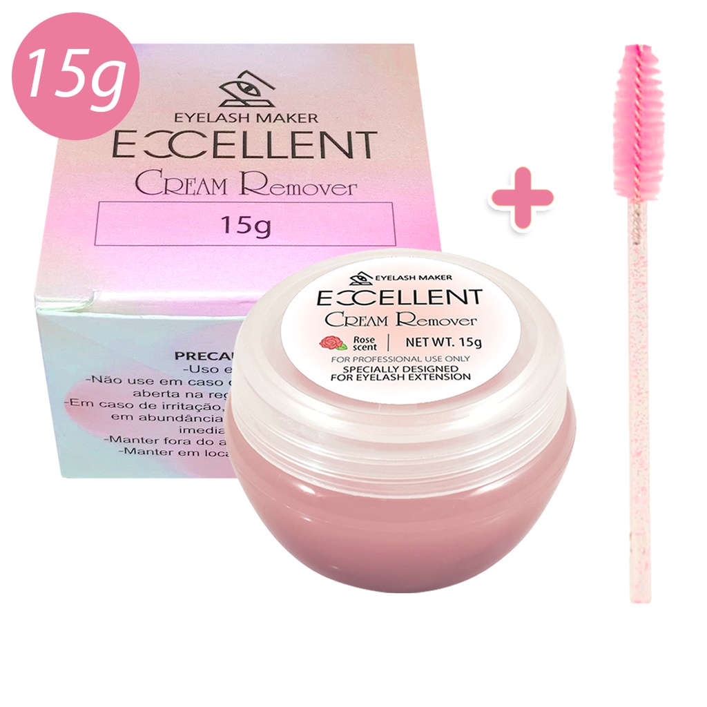 Removedor De Cilios Cola Excellent em Creme Gel 15ml Rose Elite Hs ...