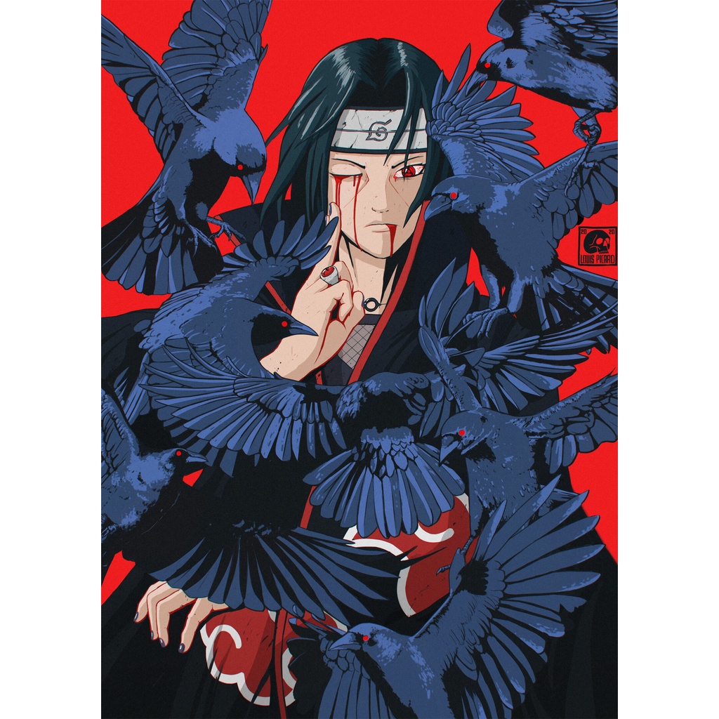 Quadro decorativo mdf ITACHI (NARUTO) - A4 20x29 - Vinil - Anime ...