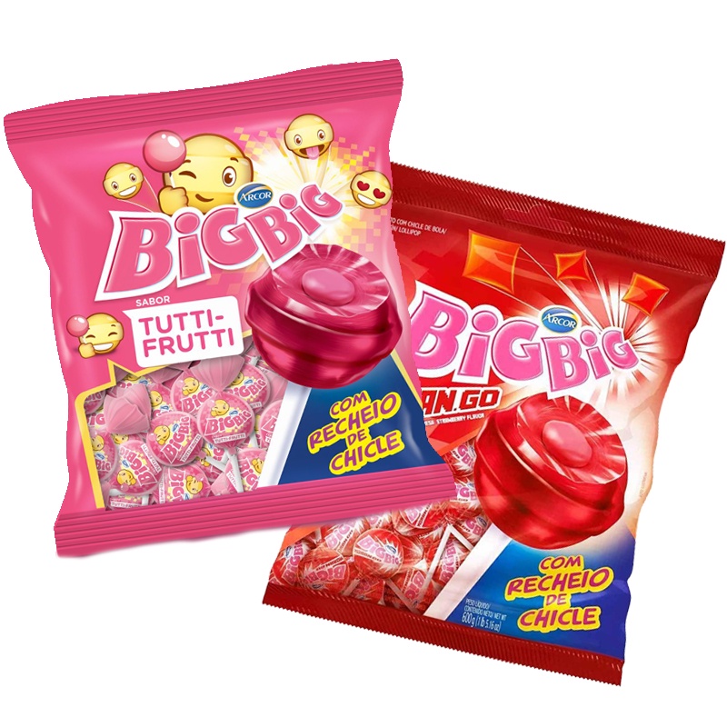 Pirulito Big Big Com Rechei de Chiclete | Shopee Brasil
