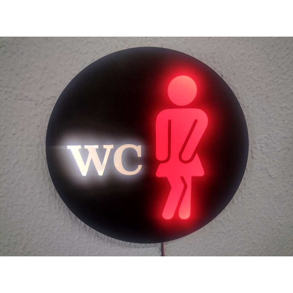 Placa Banheiro Led Luminoso Quadro Local Indicativo | Shopee Brasil