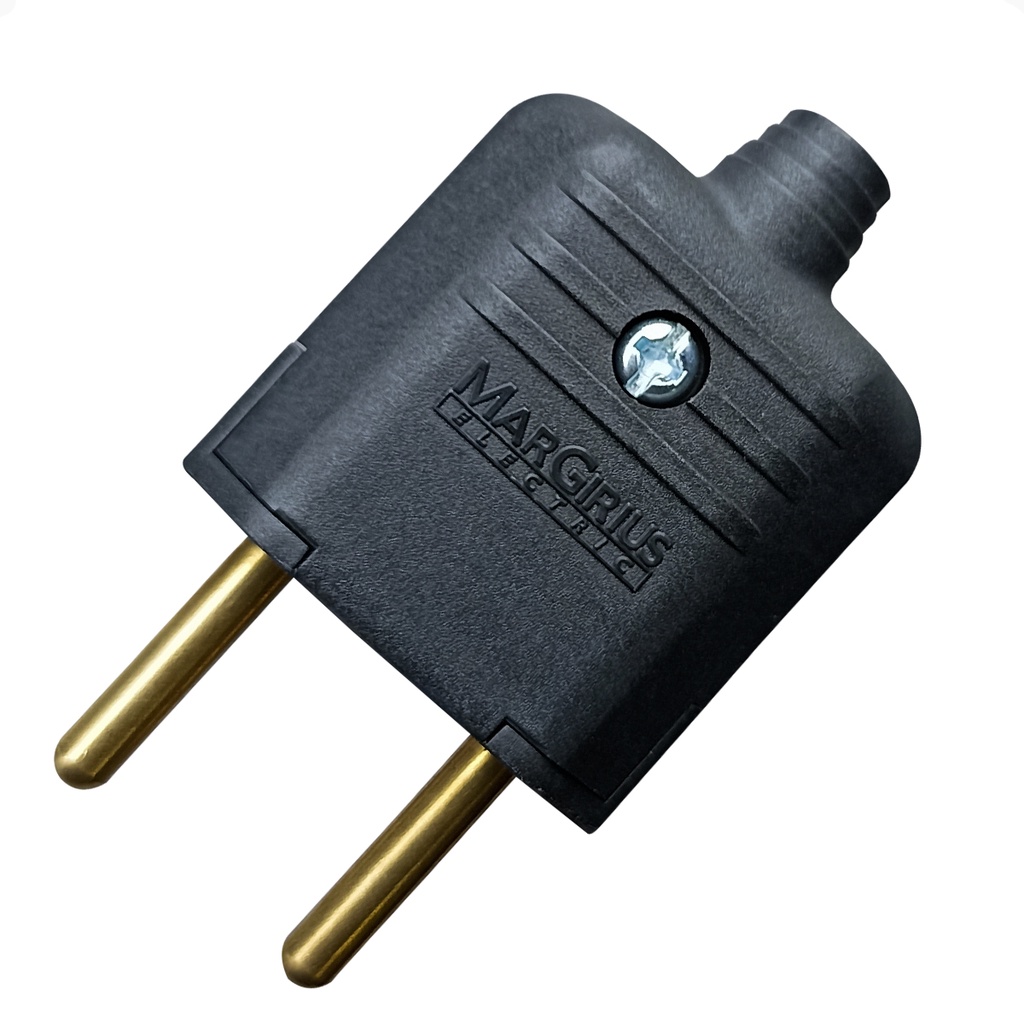 20 Pino Plugue Tomada Macho 2 Polos Maciço 10A Cor Preta | Shopee Brasil